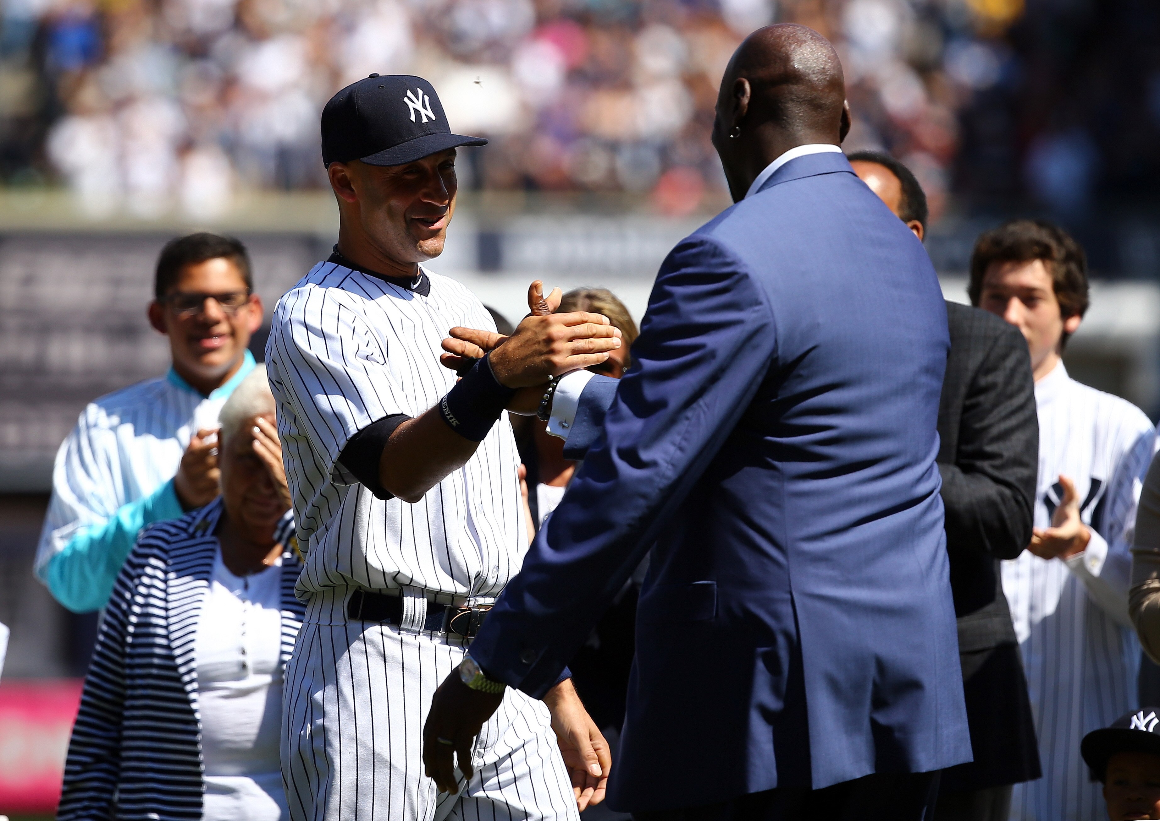 Michael Jordan, Patrick Ewing Attend Derek Jeter's HOF Enshrinement ...