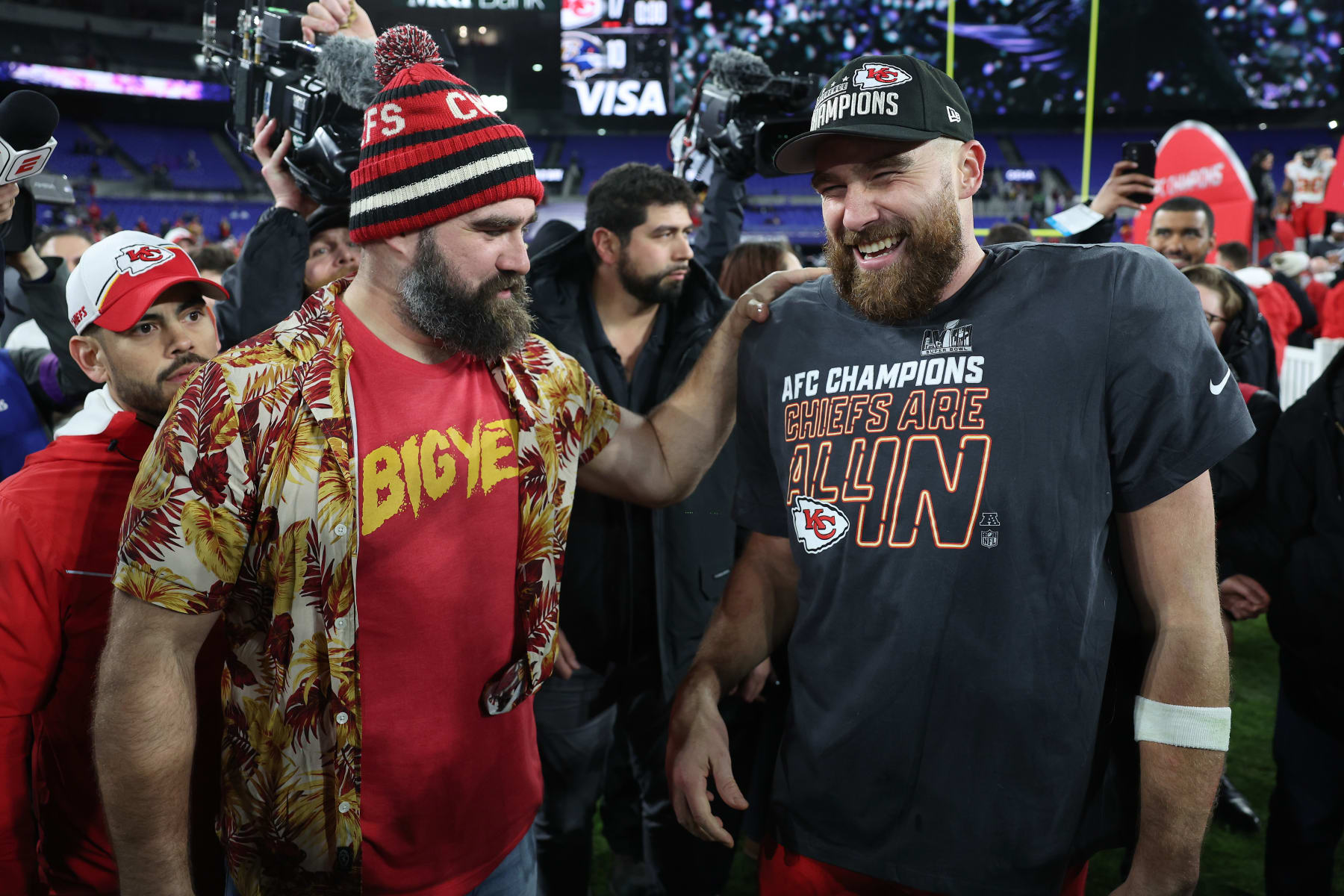 Video: Travis, Jason Kelce Discuss Meeting Royal Family at Taylor Swift ...