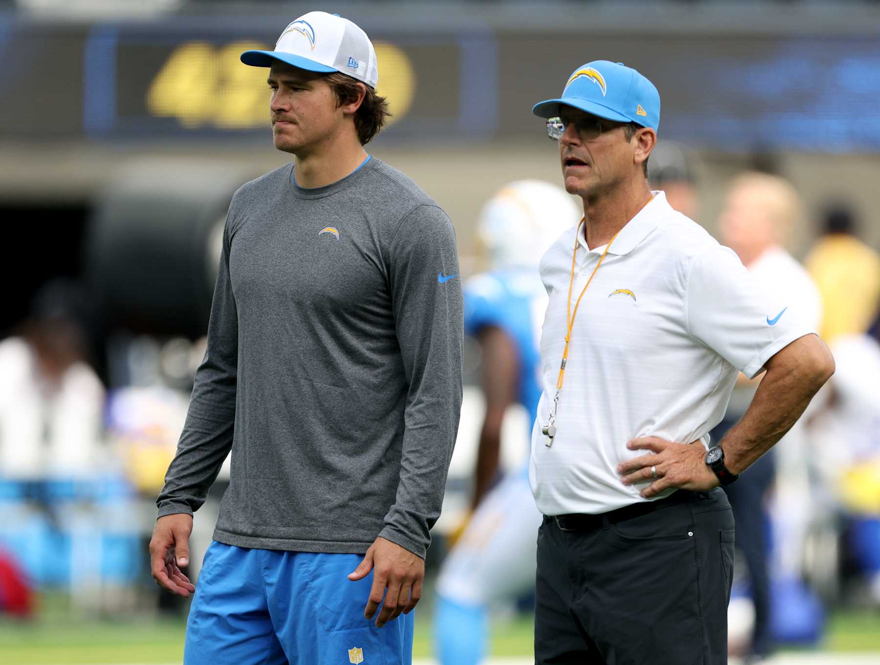 Chargers' Jim Harbaugh Jokes He Heard 'Voices of Angels' with Justin ...