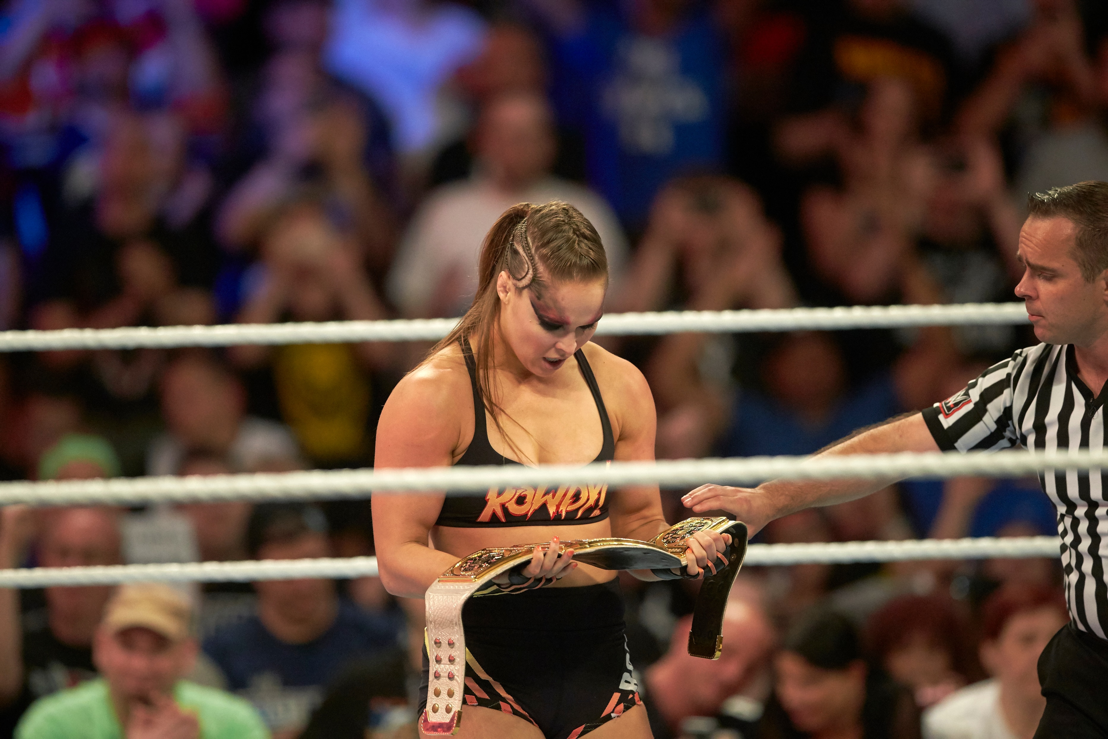 Ronda Rousey Challenges Charlotte Flair to Title Match at WWE ...
