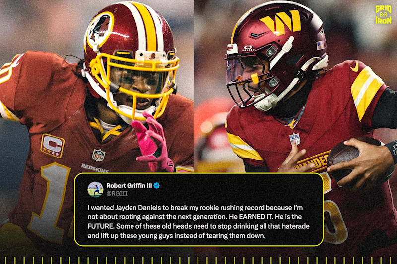 Commanders Jayden Daniels Breaks Robert Griffin III s NFL Rookie QB Rushing Record News Scores Highlights Stats and Rumors Bleacher Report