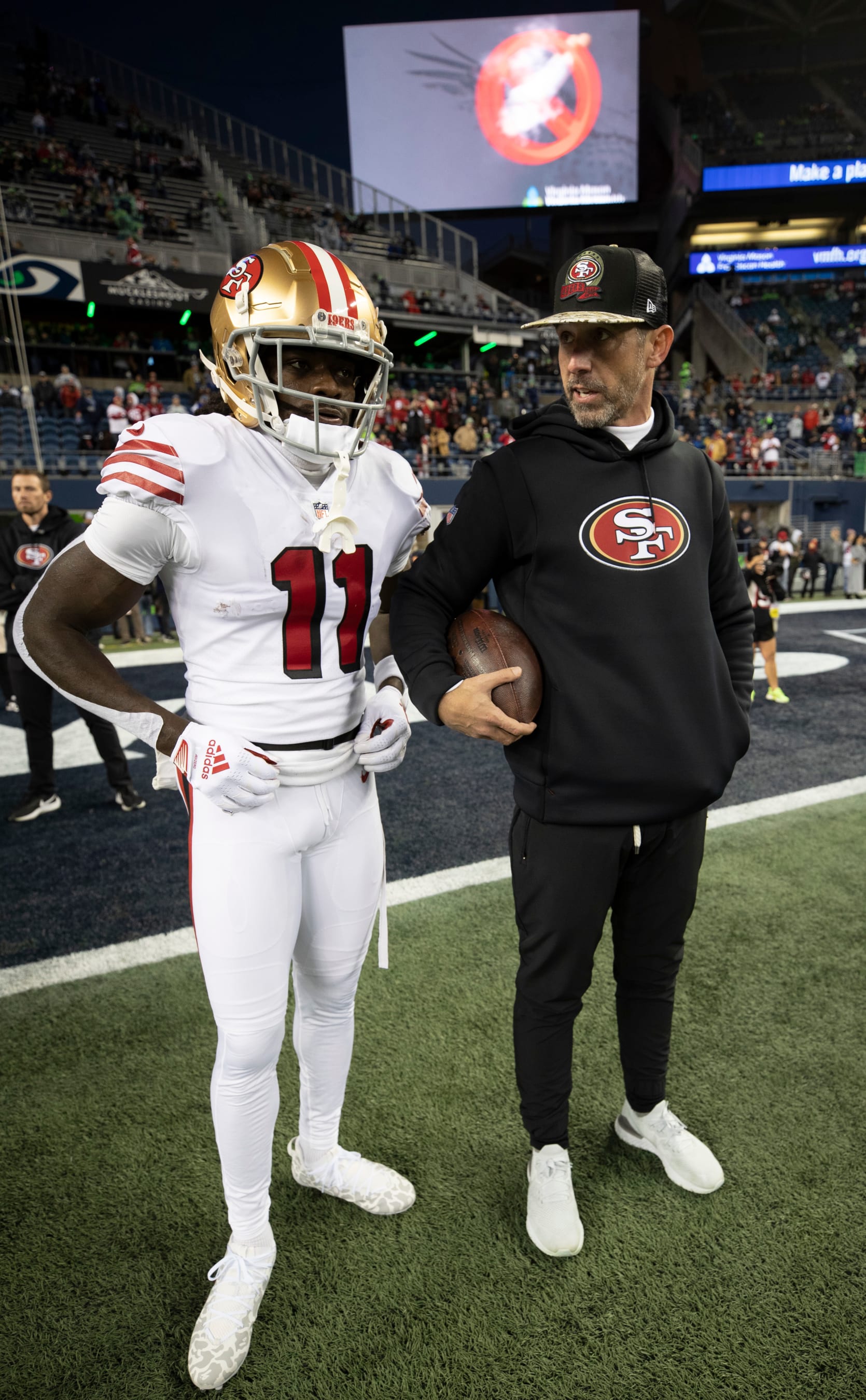 49ers HC Shanahan Explains Viral Video of Brandon Aiyuk 'Bro Hug' amid ...