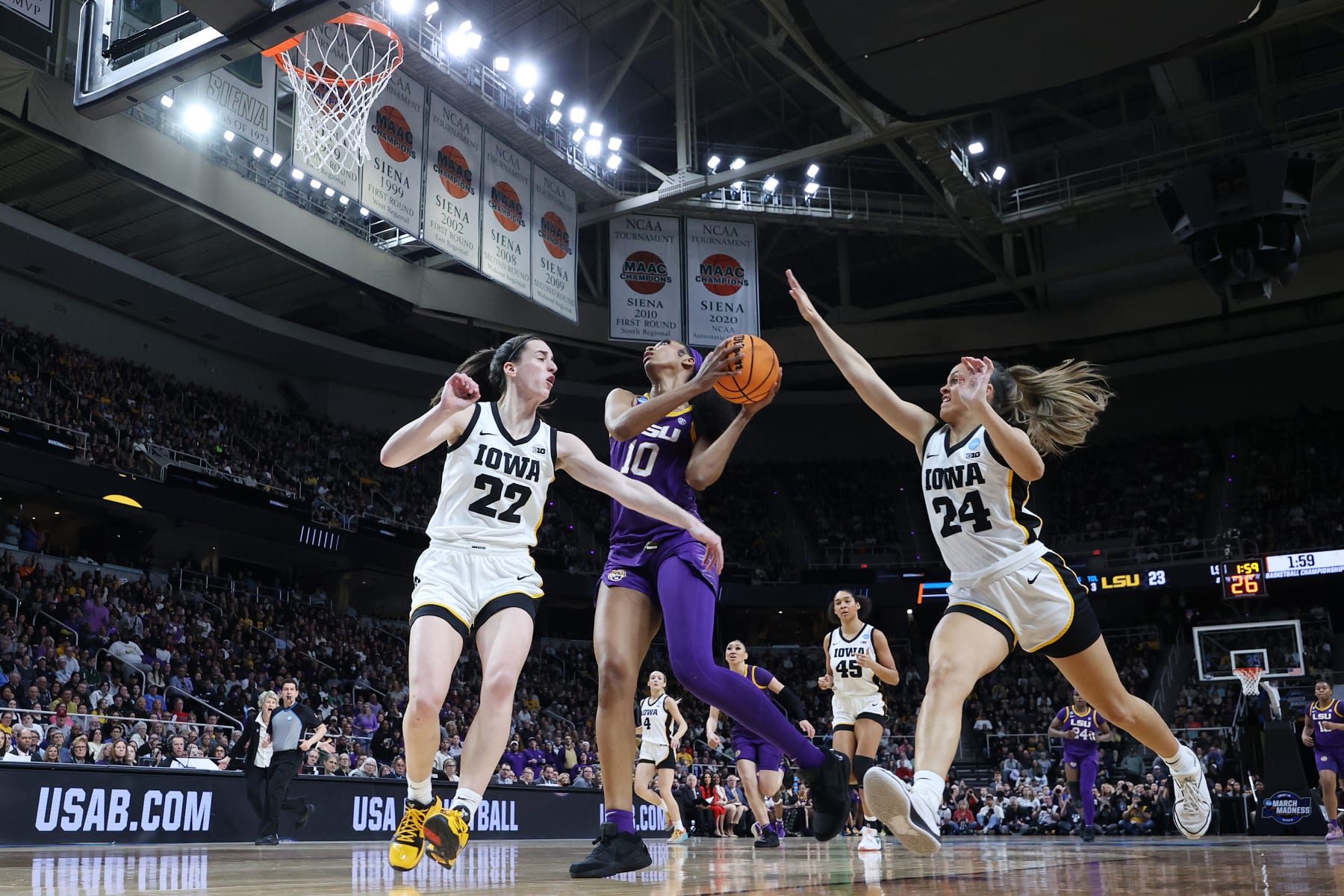 Caitlin Clark, Iowa vs. Angel Reese, LSU Draws 12.3M Viewers; Record for Women's CBB | News ...