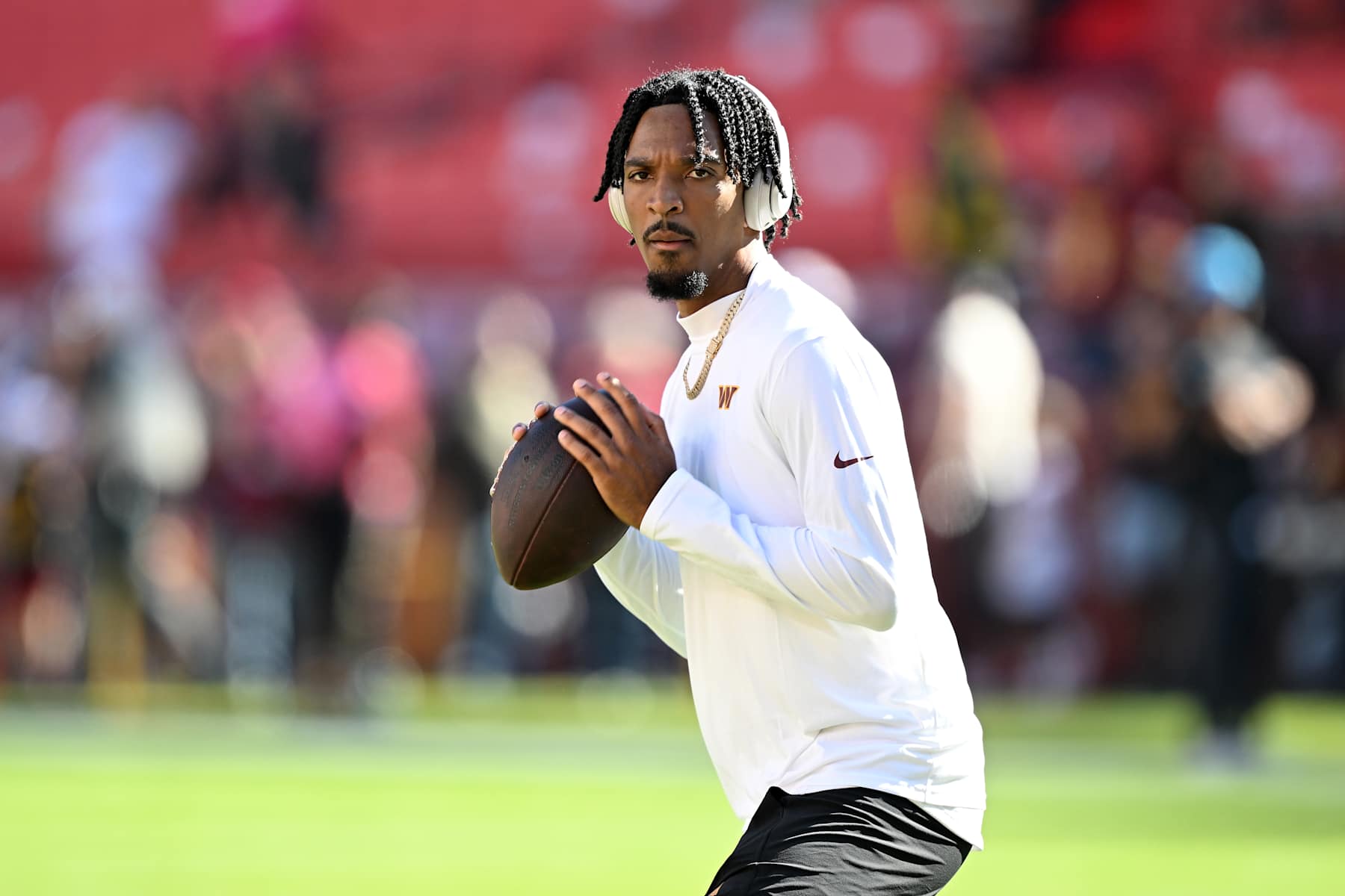 Jayden Daniels' Status for Commanders vs. Bears TBD; QB Practiced ...